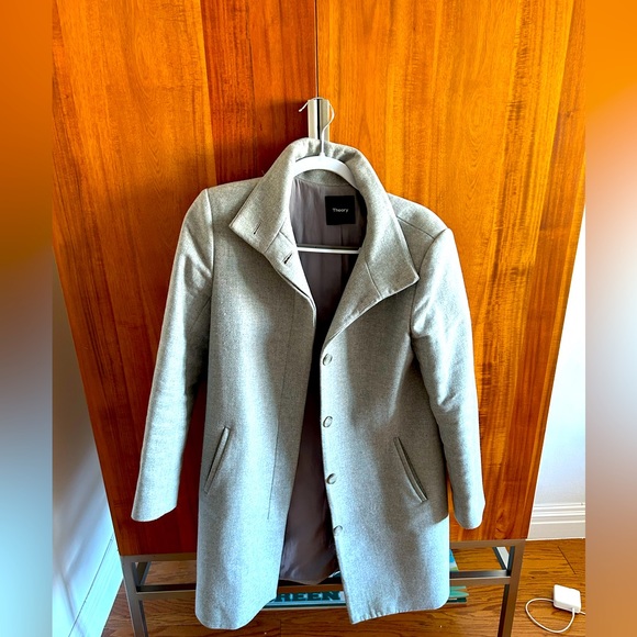 Theory | Jackets & Coats | Womens Grey Theory Coat | Poshmark